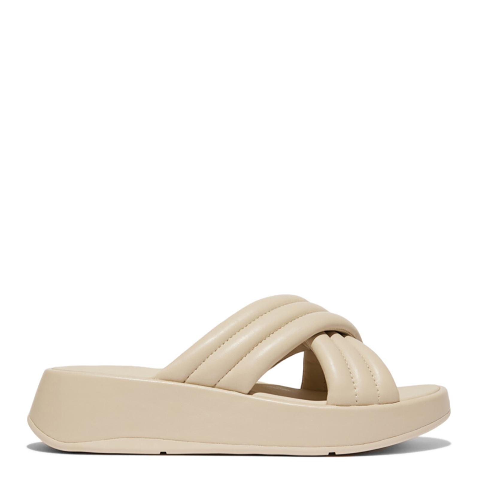 Beige/Black F Mode Flatform Cross Slides - Shoes - Women - BrandAlley