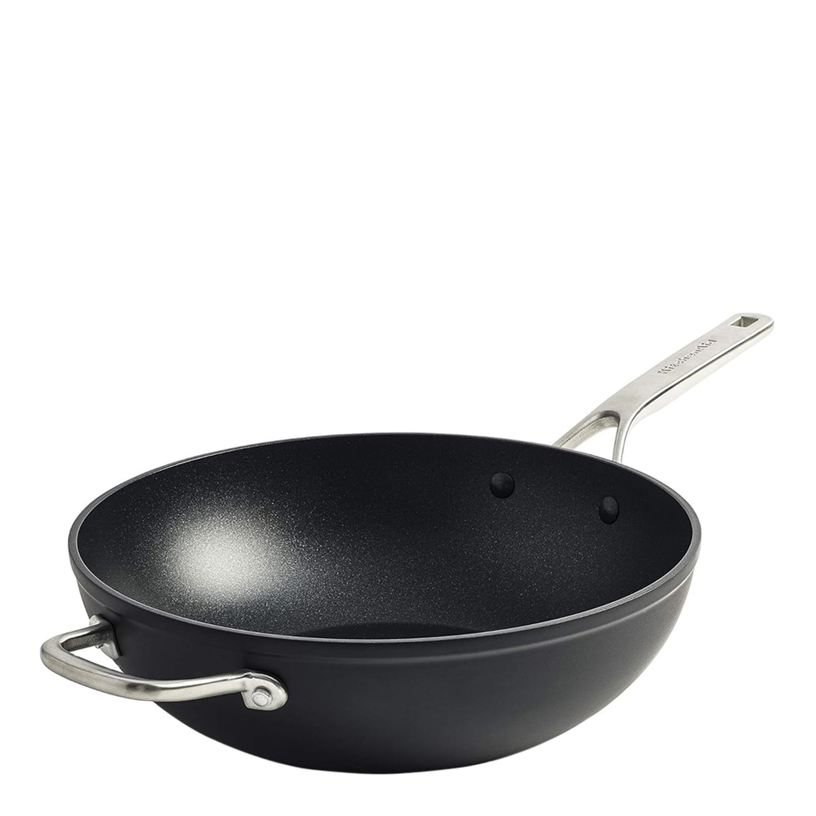 KitchenAid Forged Hardened Ceramic Non-Stick 30cm/5 Litre Wok, Black ...