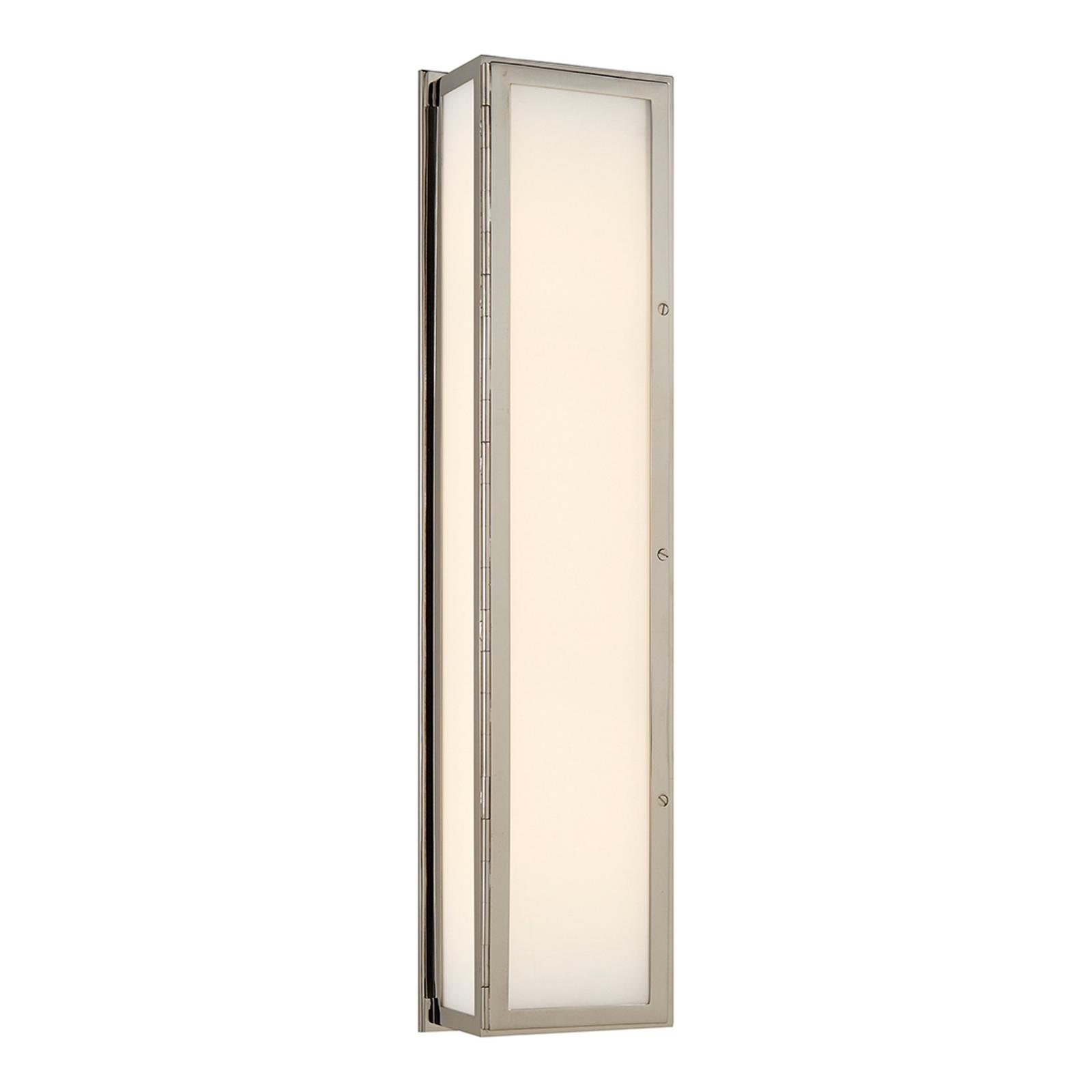 Mercer Long Box Light in Polished Nickel with White Glass - BrandAlley