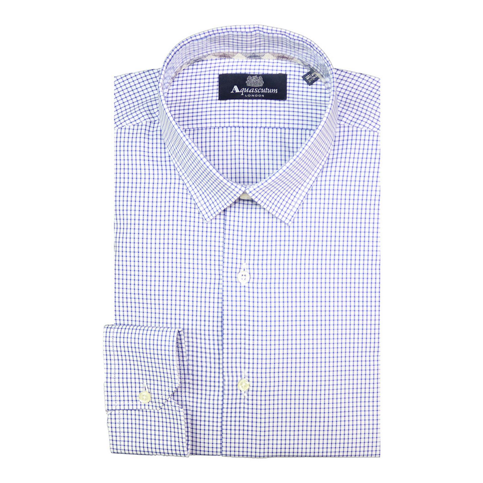 Dark Blue Check Cotton Shirt - BrandAlley