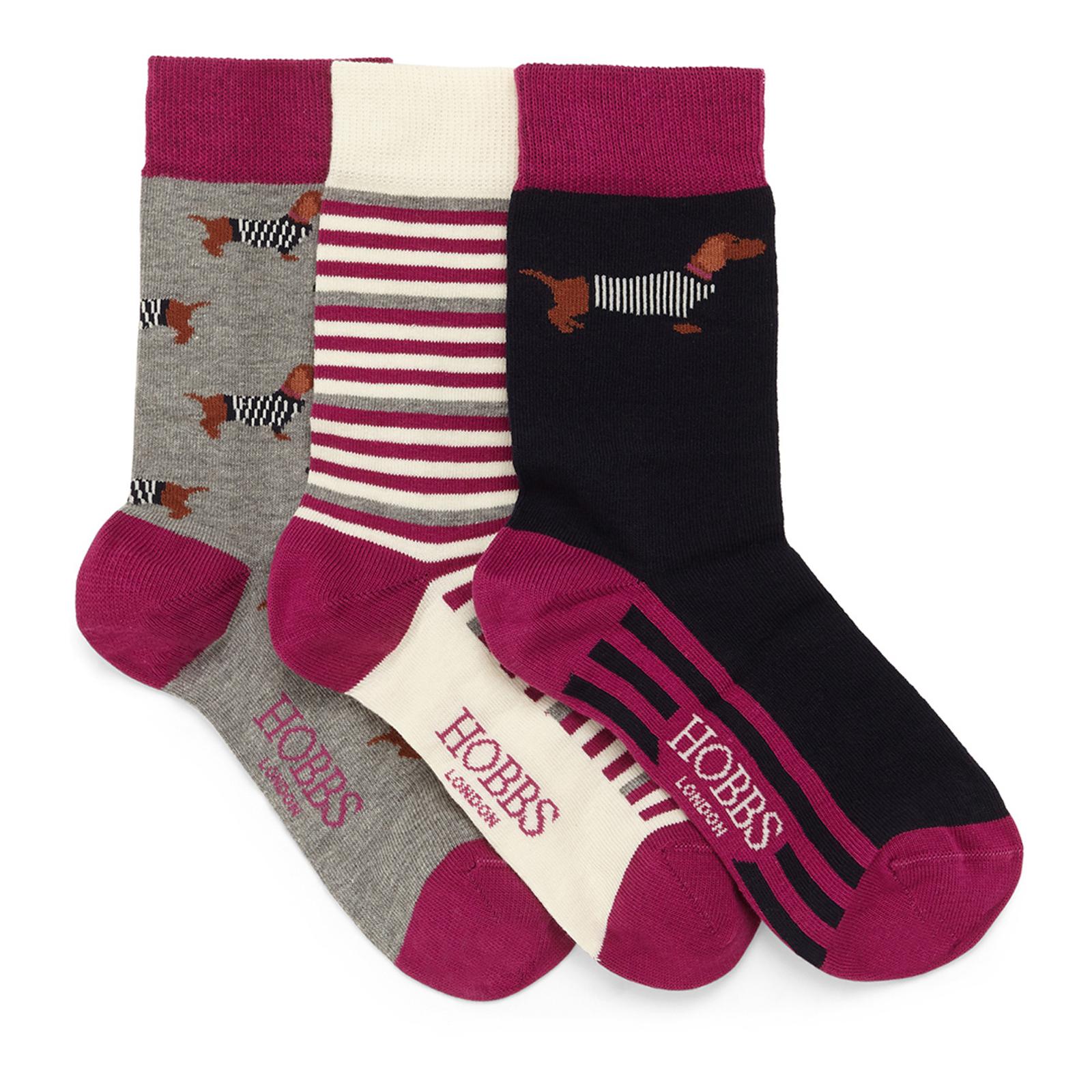 Pink 3 Pack Dachshund Sock Set - BrandAlley
