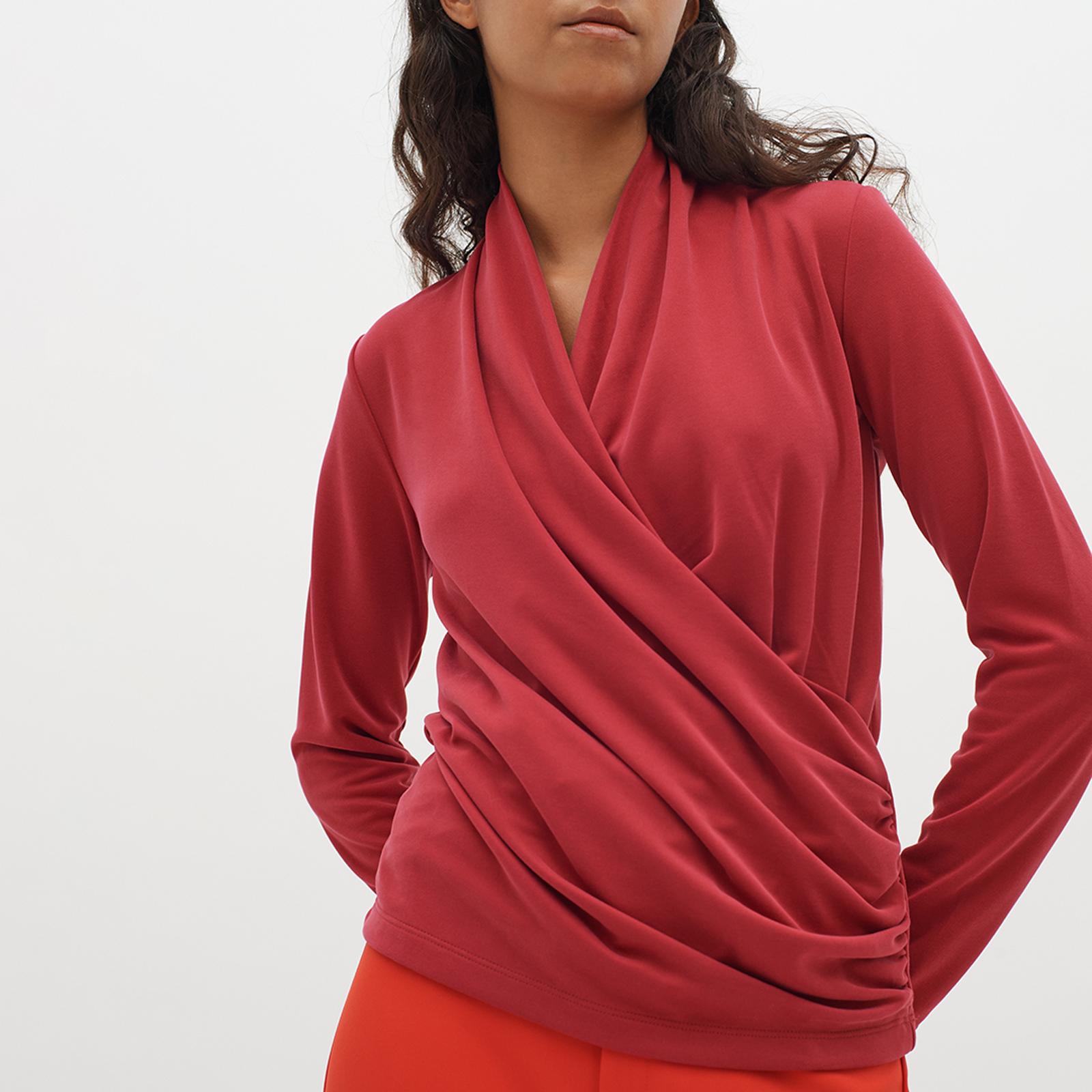 Red Cowl Neck Blouse - BrandAlley