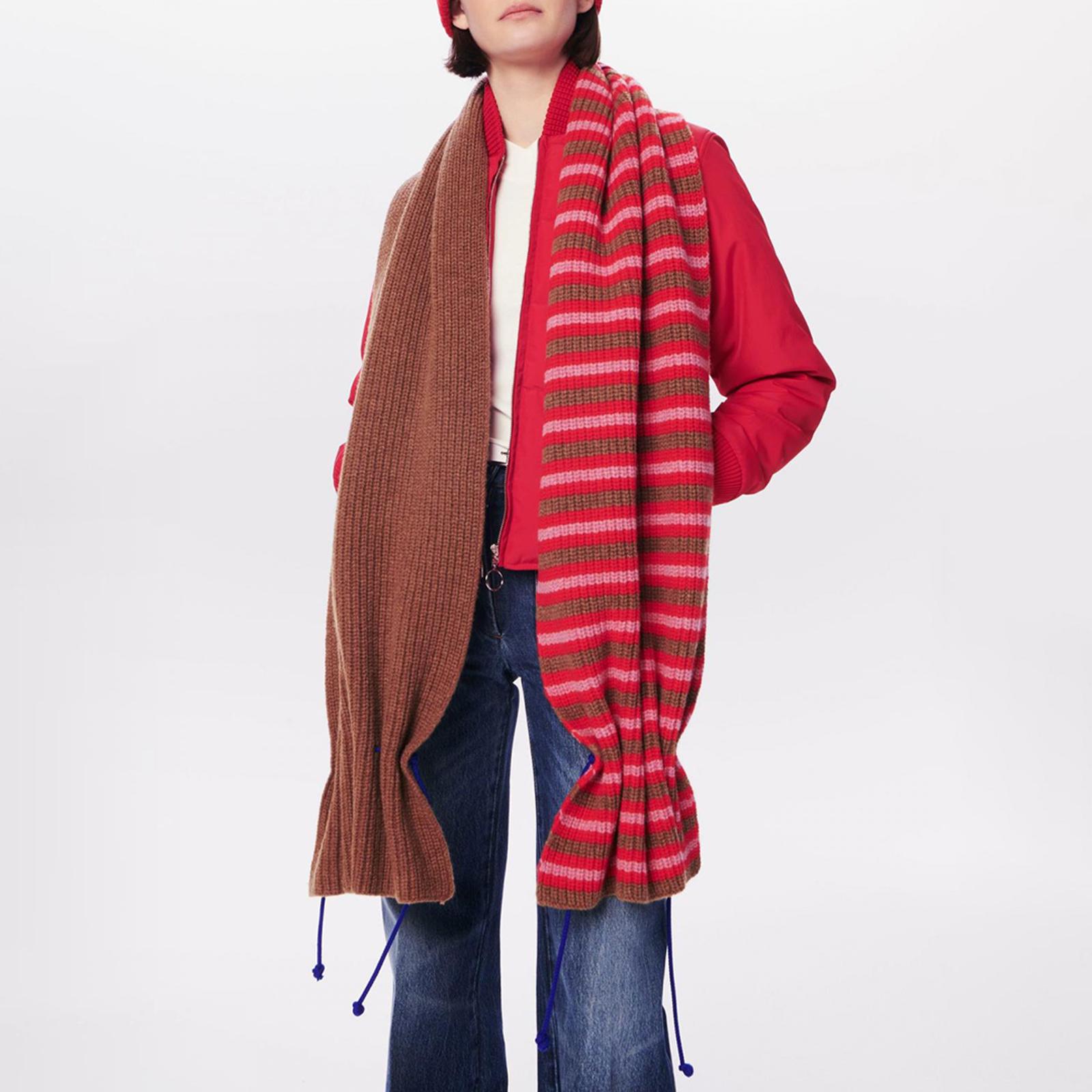 Brown and Red String Scarf - BrandAlley