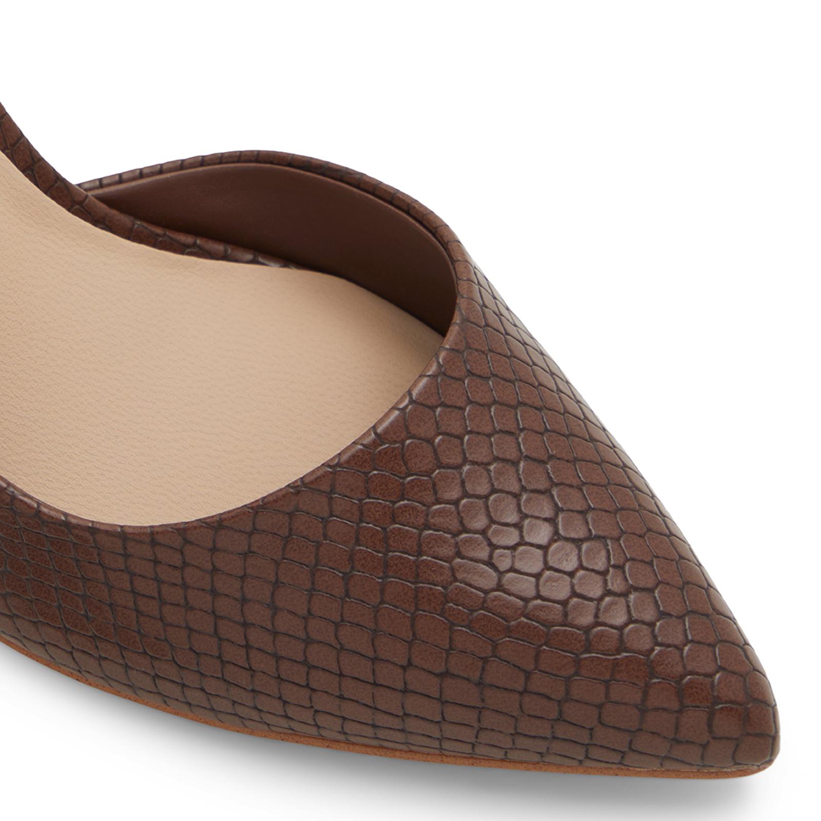 Dark Brown Leather Court Shoes - BrandAlley