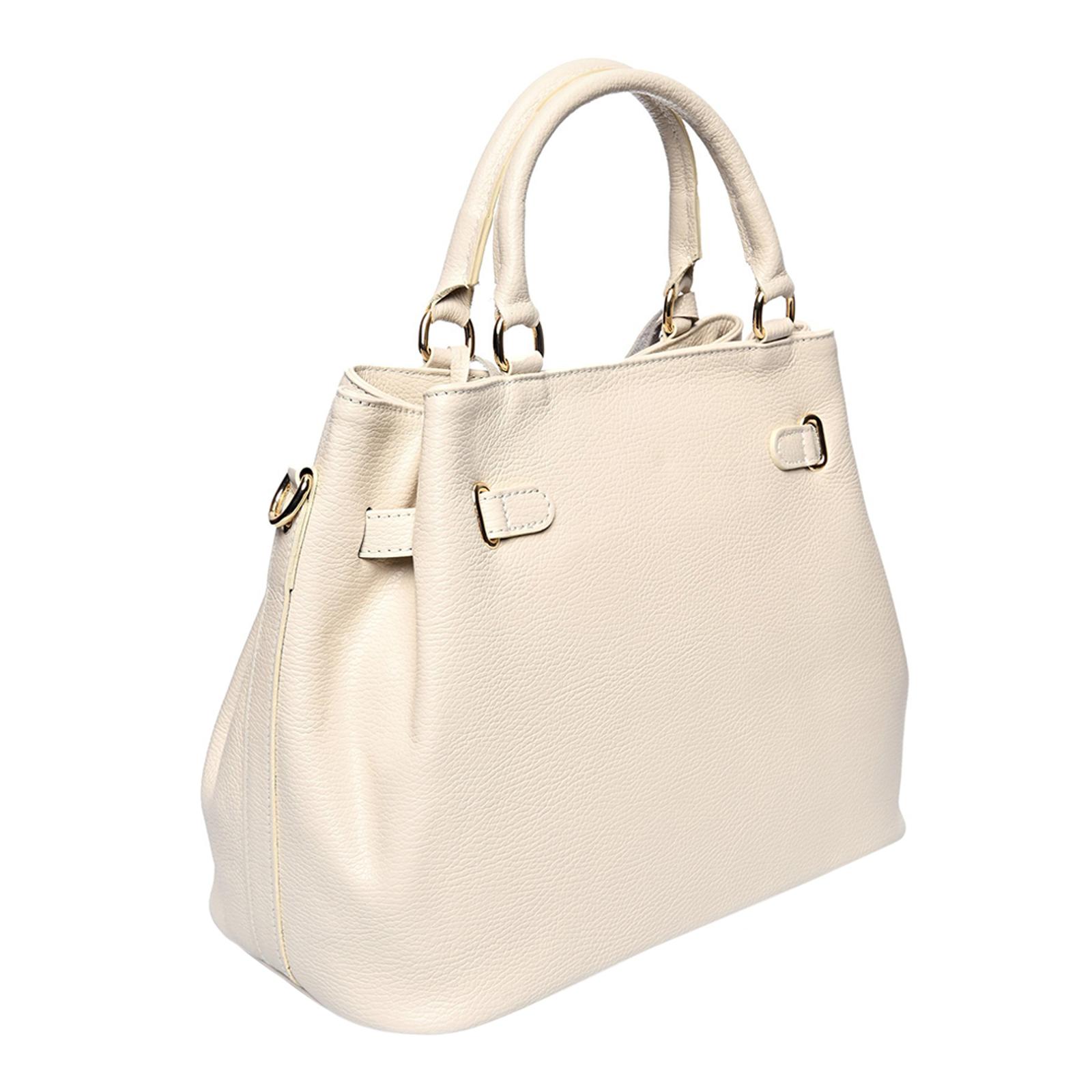 Beige Leather Handbag - BrandAlley