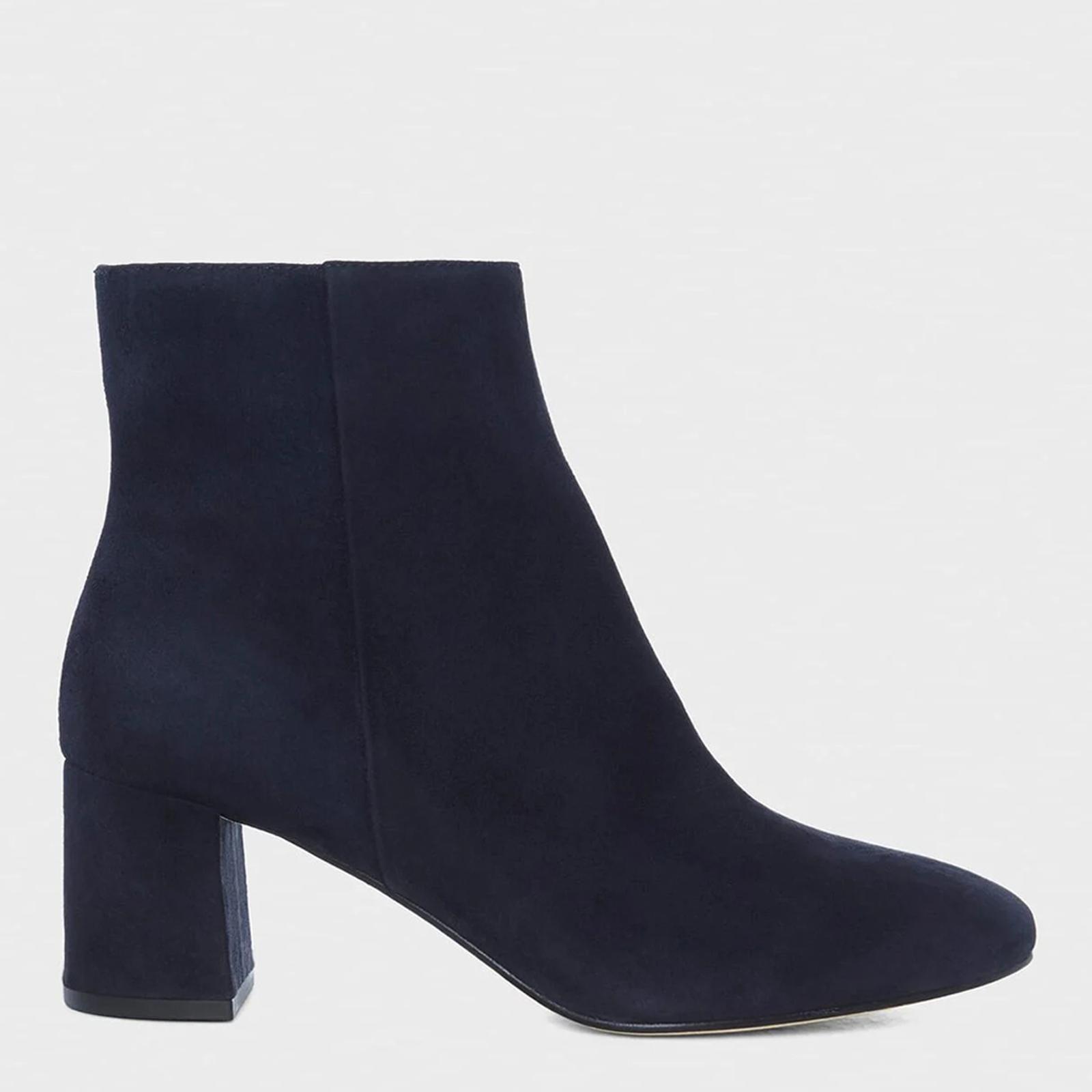 Navy Imogen Leather Boots - BrandAlley