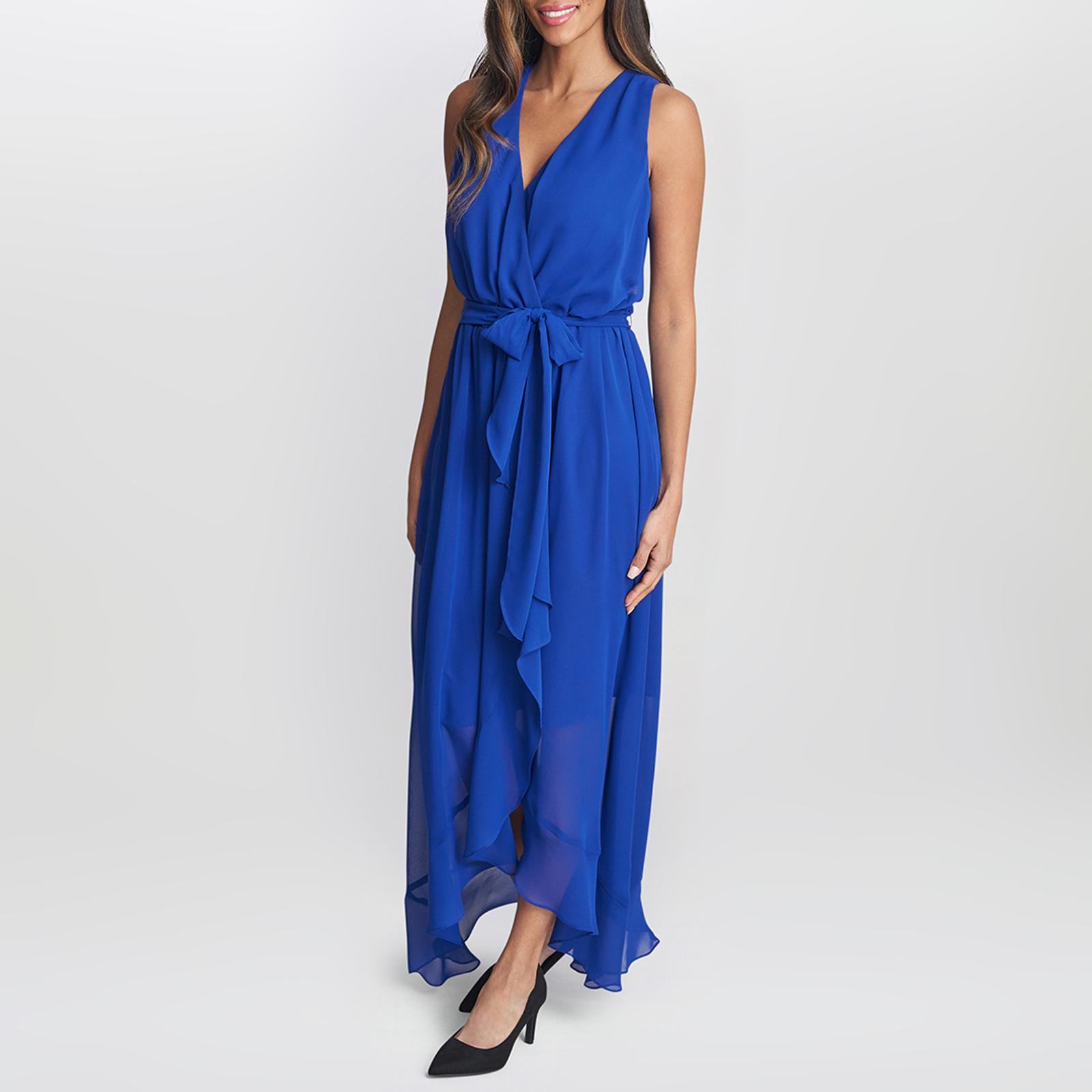Blue Imogen Sleeveless Wrap Dress - BrandAlley