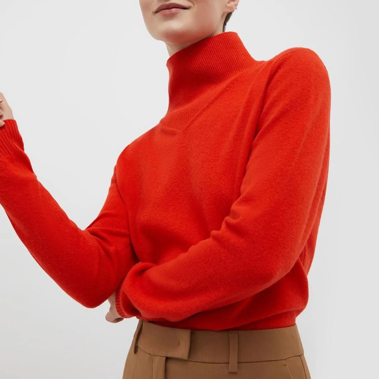 Red Wool High Neck Jumper - BrandAlley
