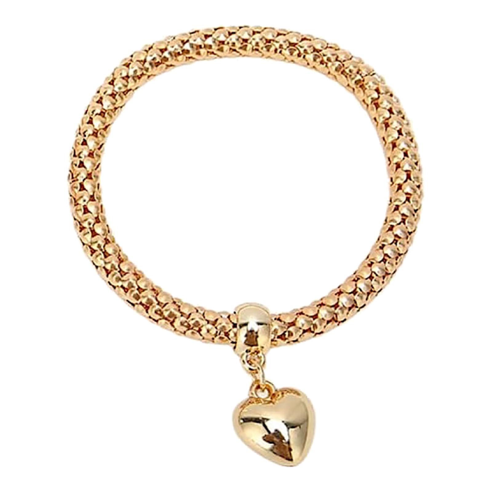 Women's 18K Gold Heart Charm Bracelet - BrandAlley