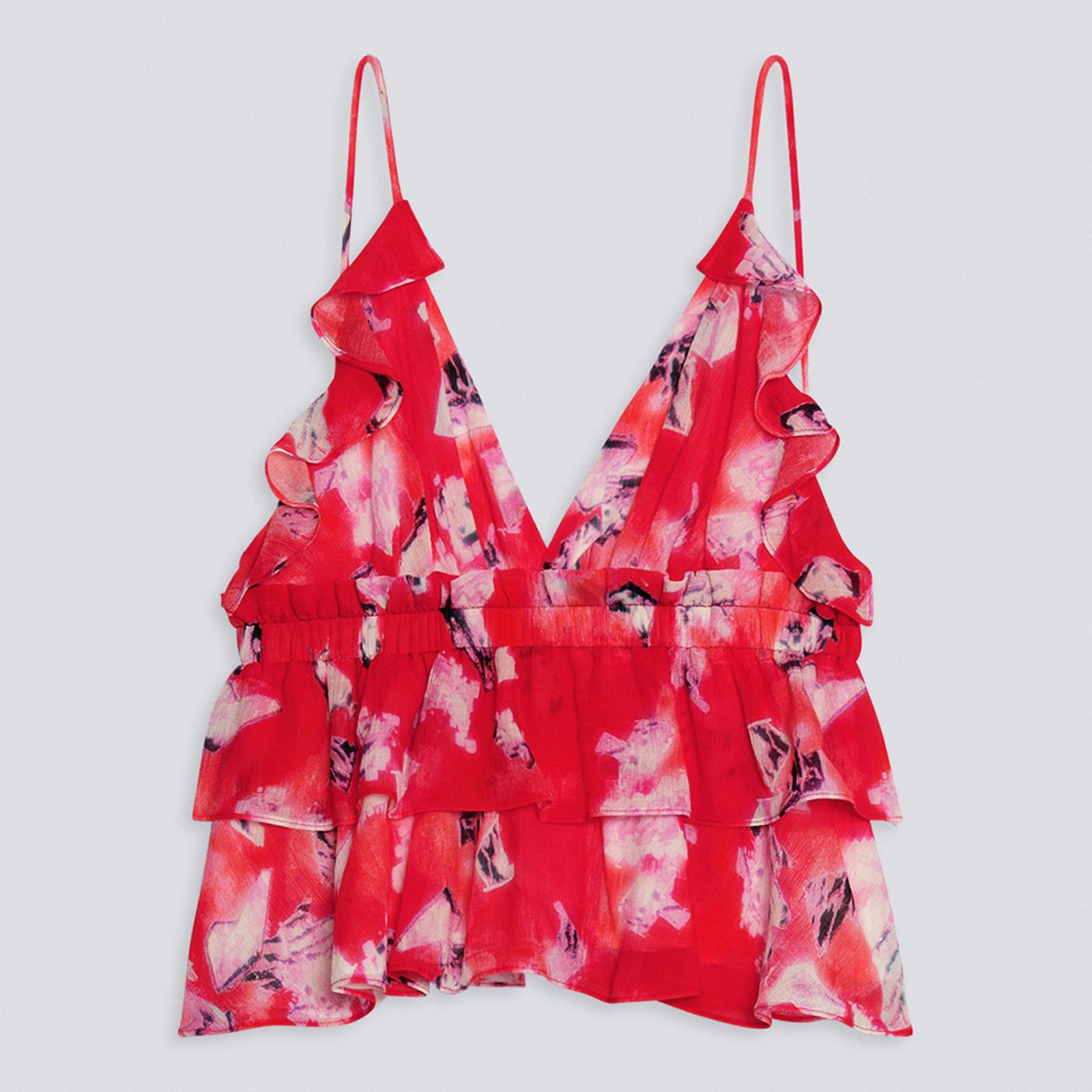 Red Strappy Lace Top - BrandAlley