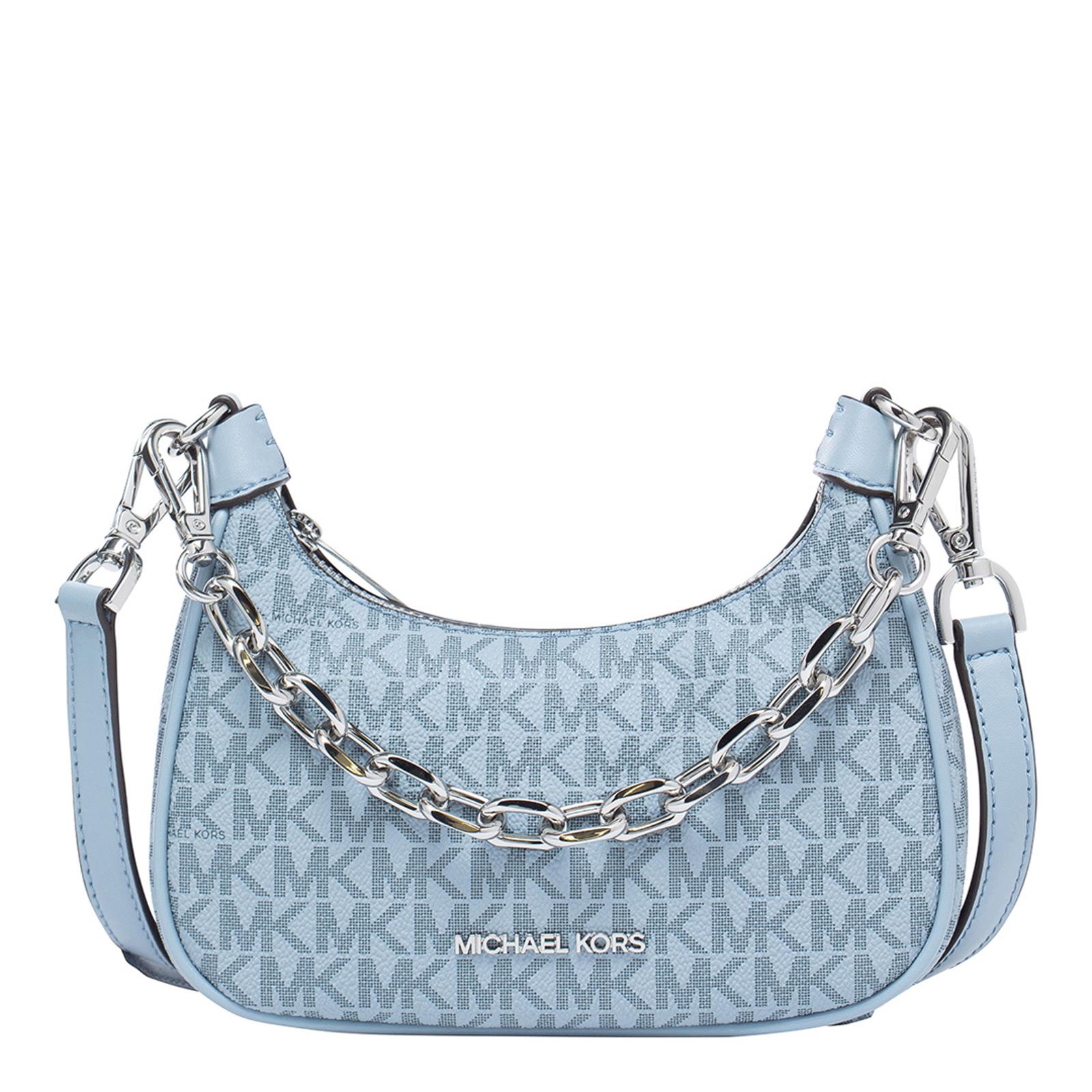 Pale Blue Navy Cora Mini Zip Pouchette - BrandAlley