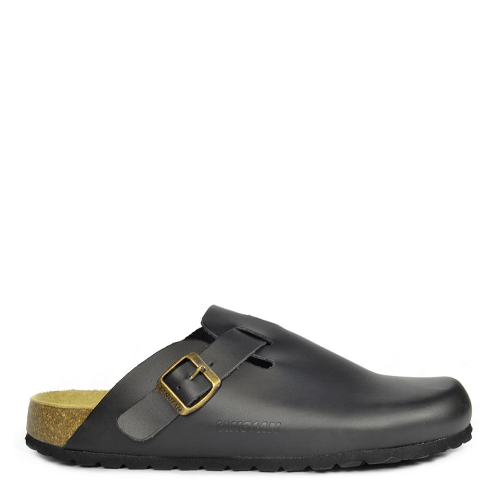 Men's Black Leather Berlin Clog - BrandAlley