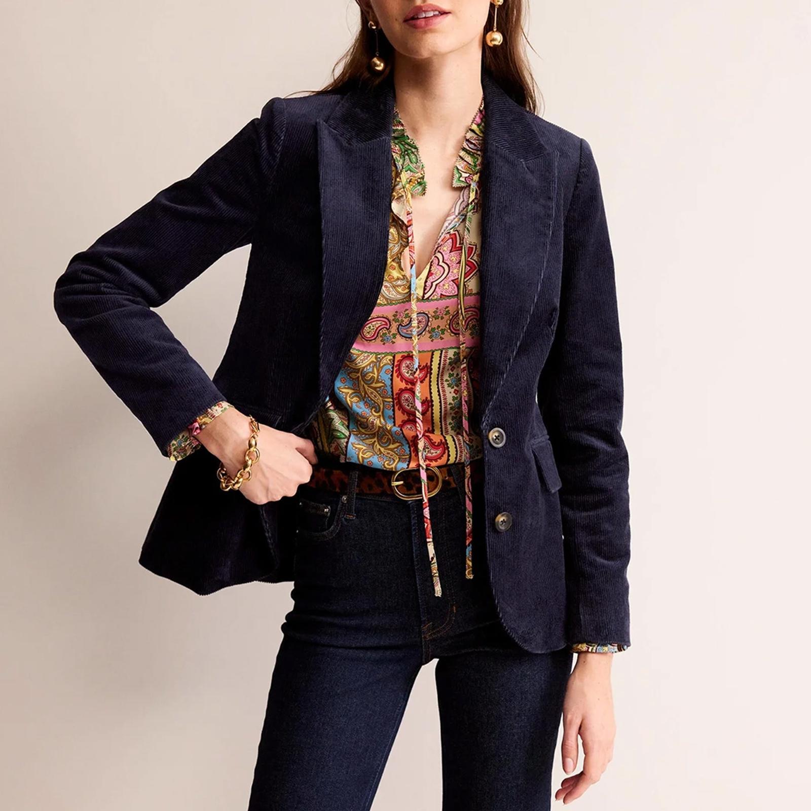 Navy Marylebone Cord Blazer - BrandAlley