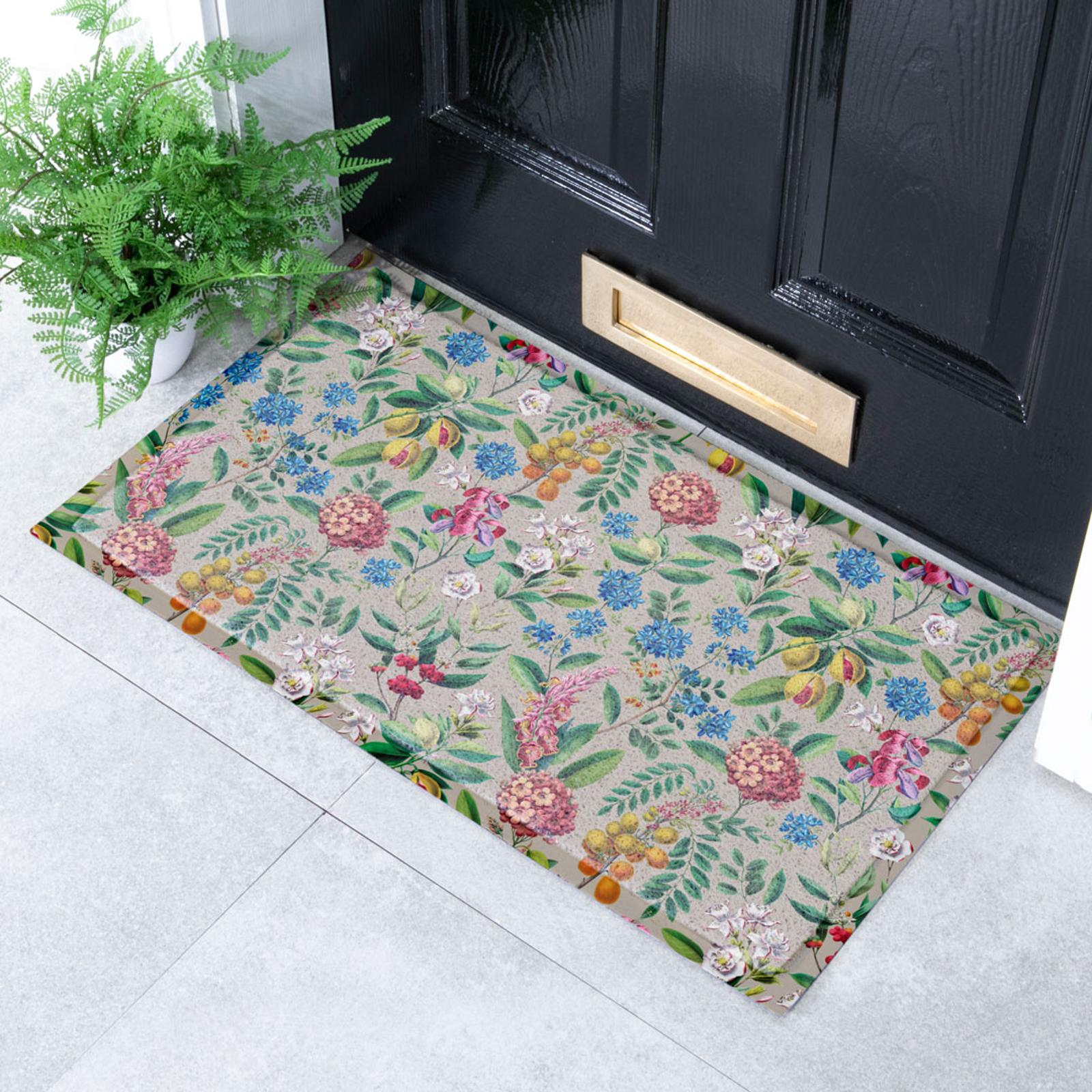 Bold Floral Indoor & Outdoor Doormat - 70x40cm - BrandAlley