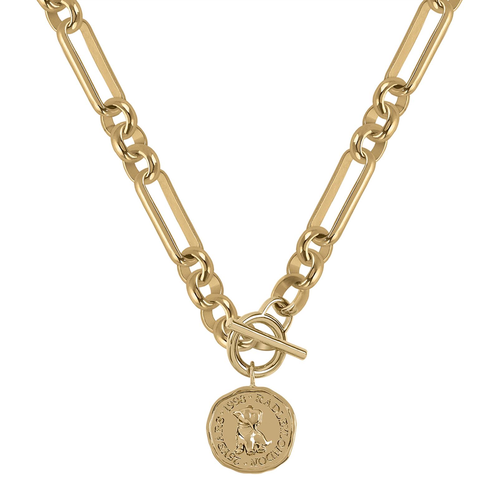 Signature Penny 10k Gold Plated Hammered Penny Necklace - BrandAlley