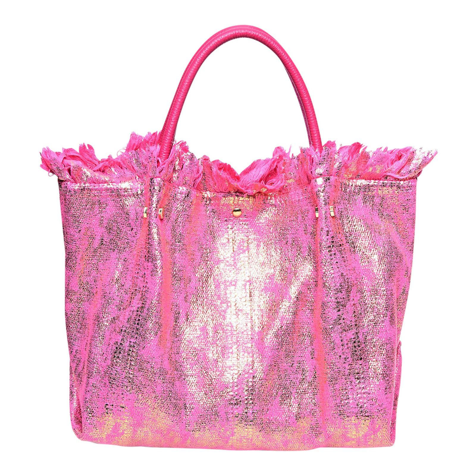 Pink Leather Handbag - BrandAlley