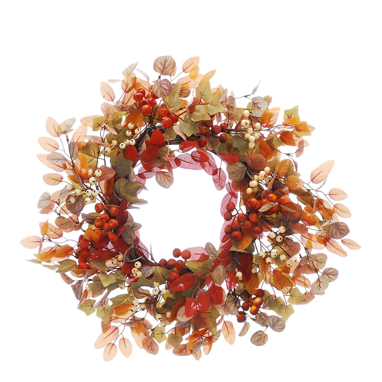 56cm Leaves Autumnal Leaves Wreath - BrandAlley