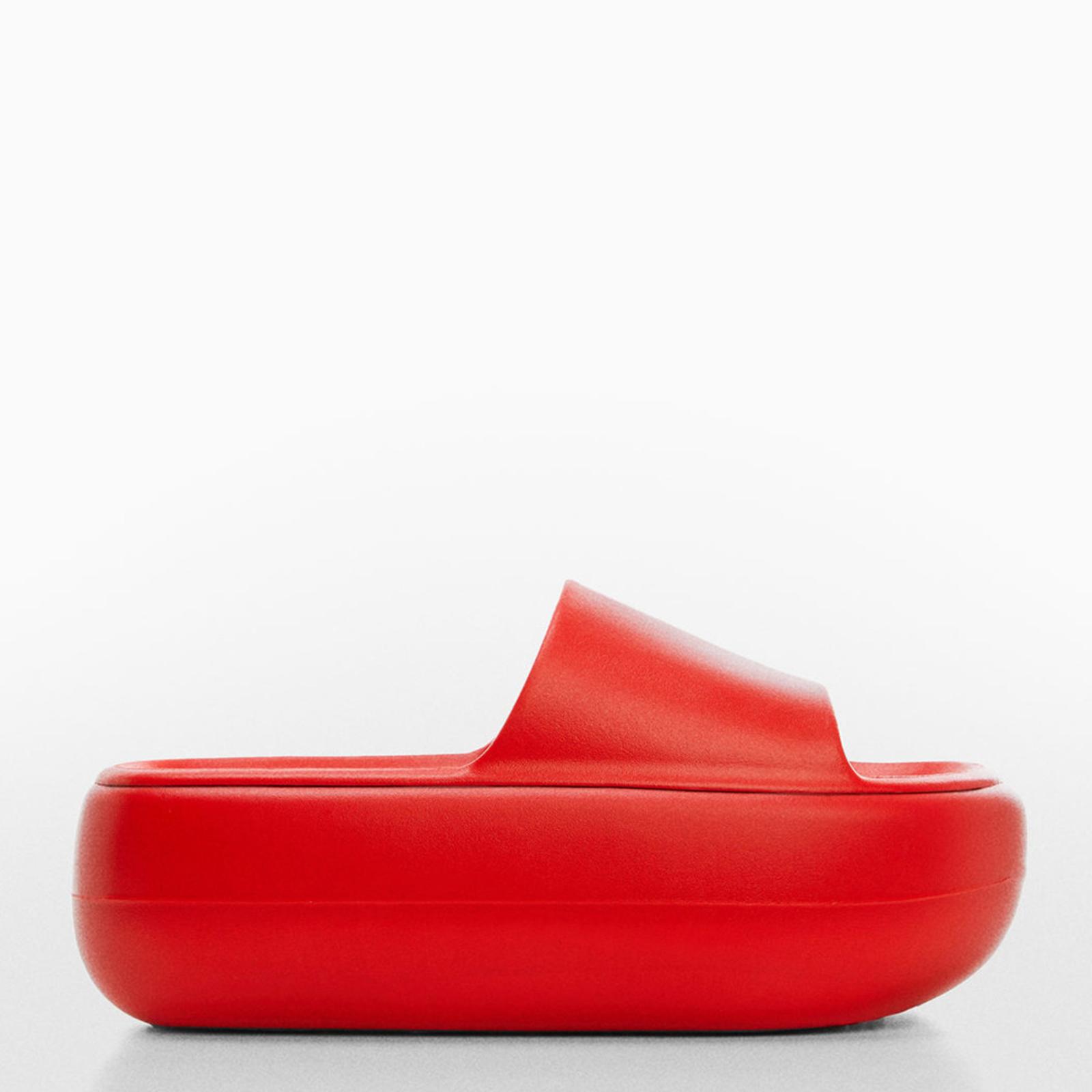 Red Maxi Puffer Platform Sandals - BrandAlley