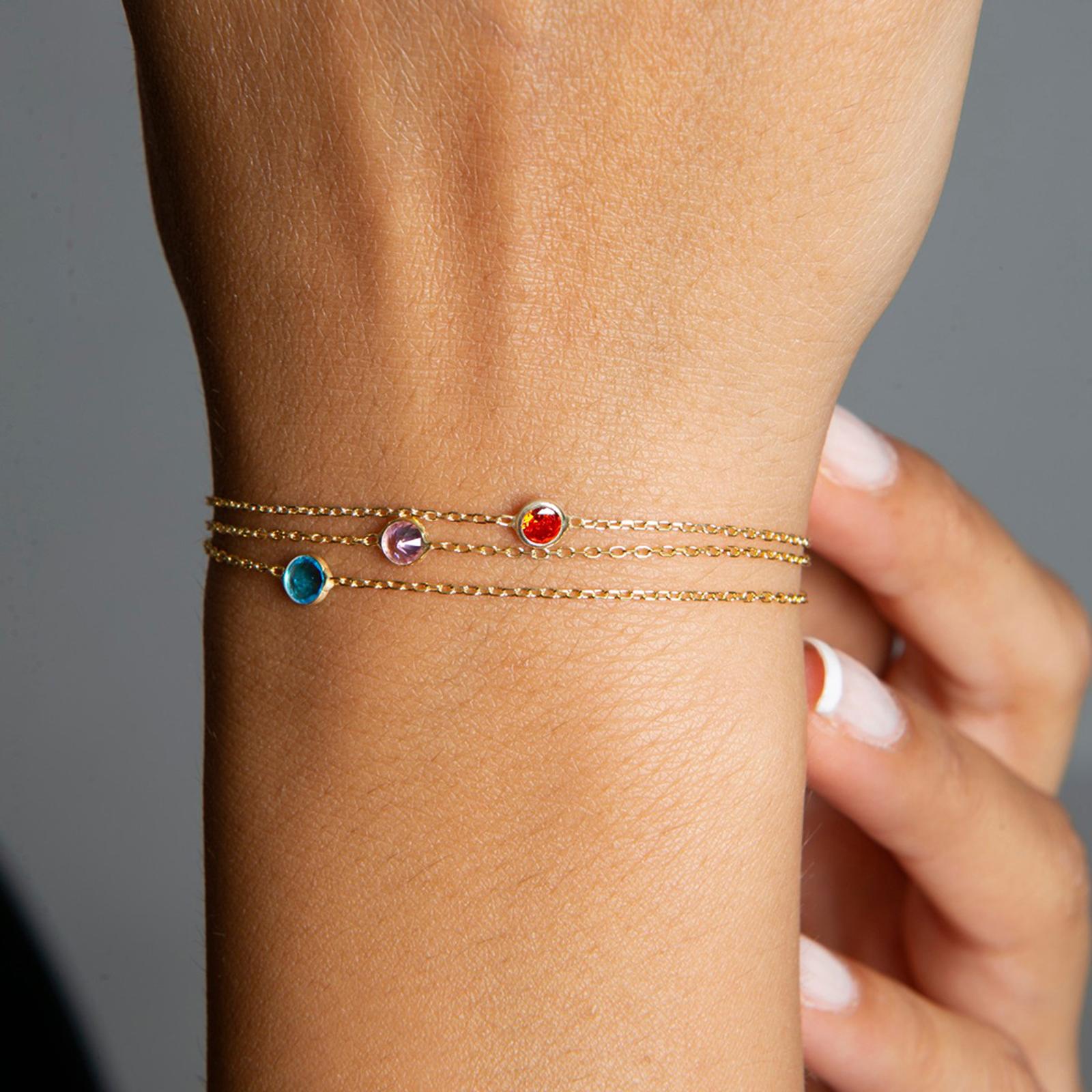 Gold Multi Gem Bracelet - BrandAlley