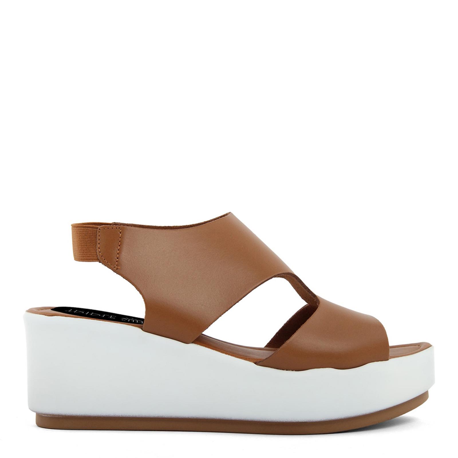 Brown Open Toe Platform Sandals - BrandAlley
