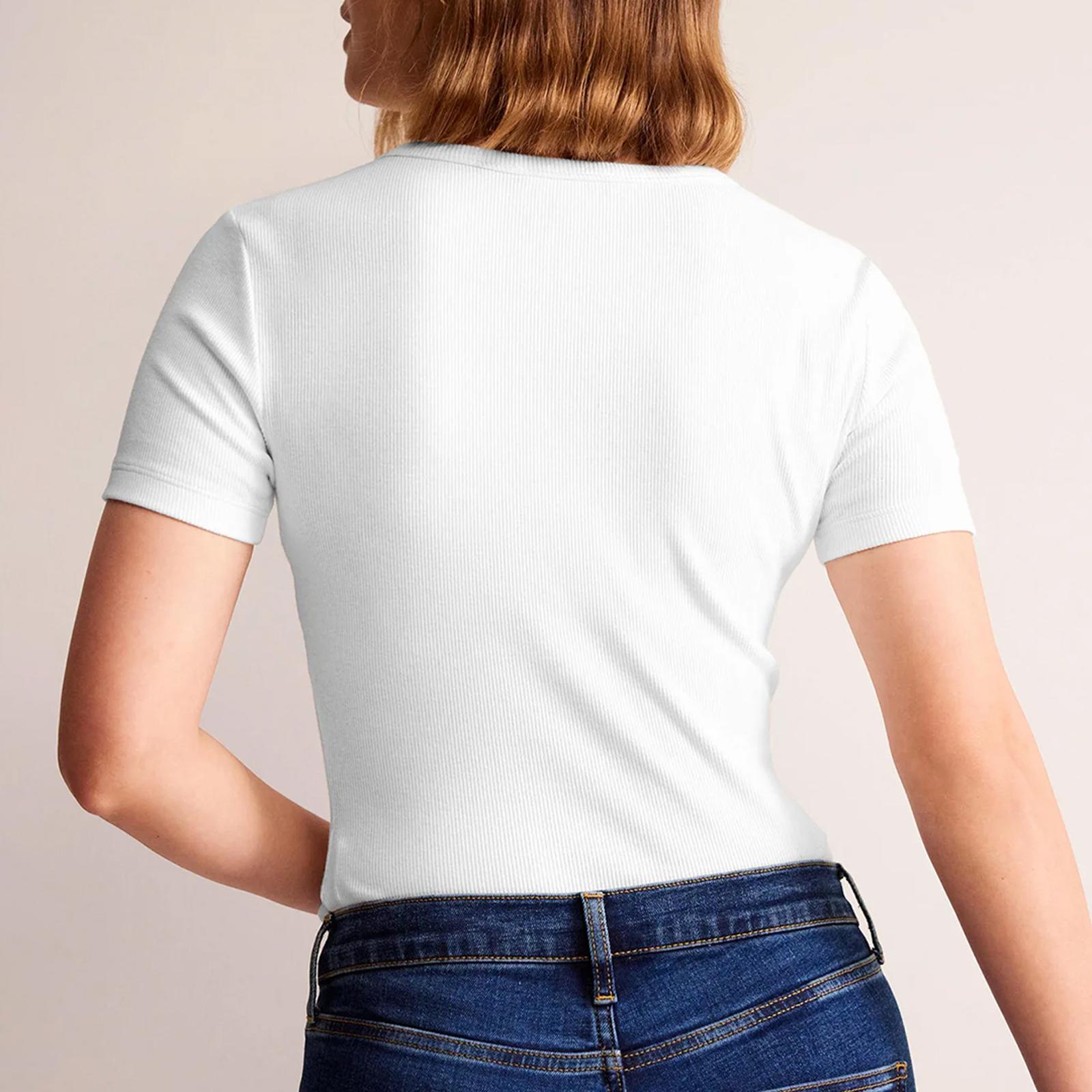 White Ribbed T-Shirt - BrandAlley
