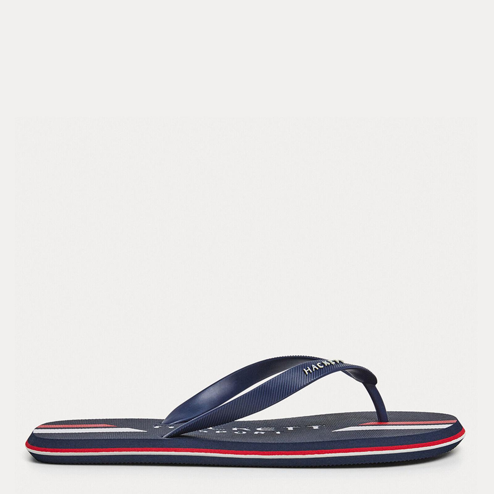 Navy Two Tone Striped Flip Flops - BrandAlley