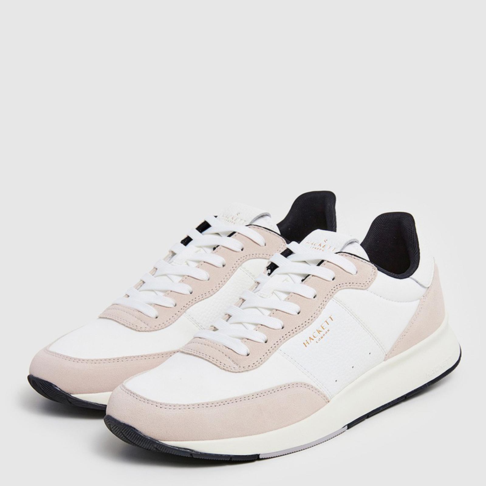 Cream Leather Suede Trainers - BrandAlley