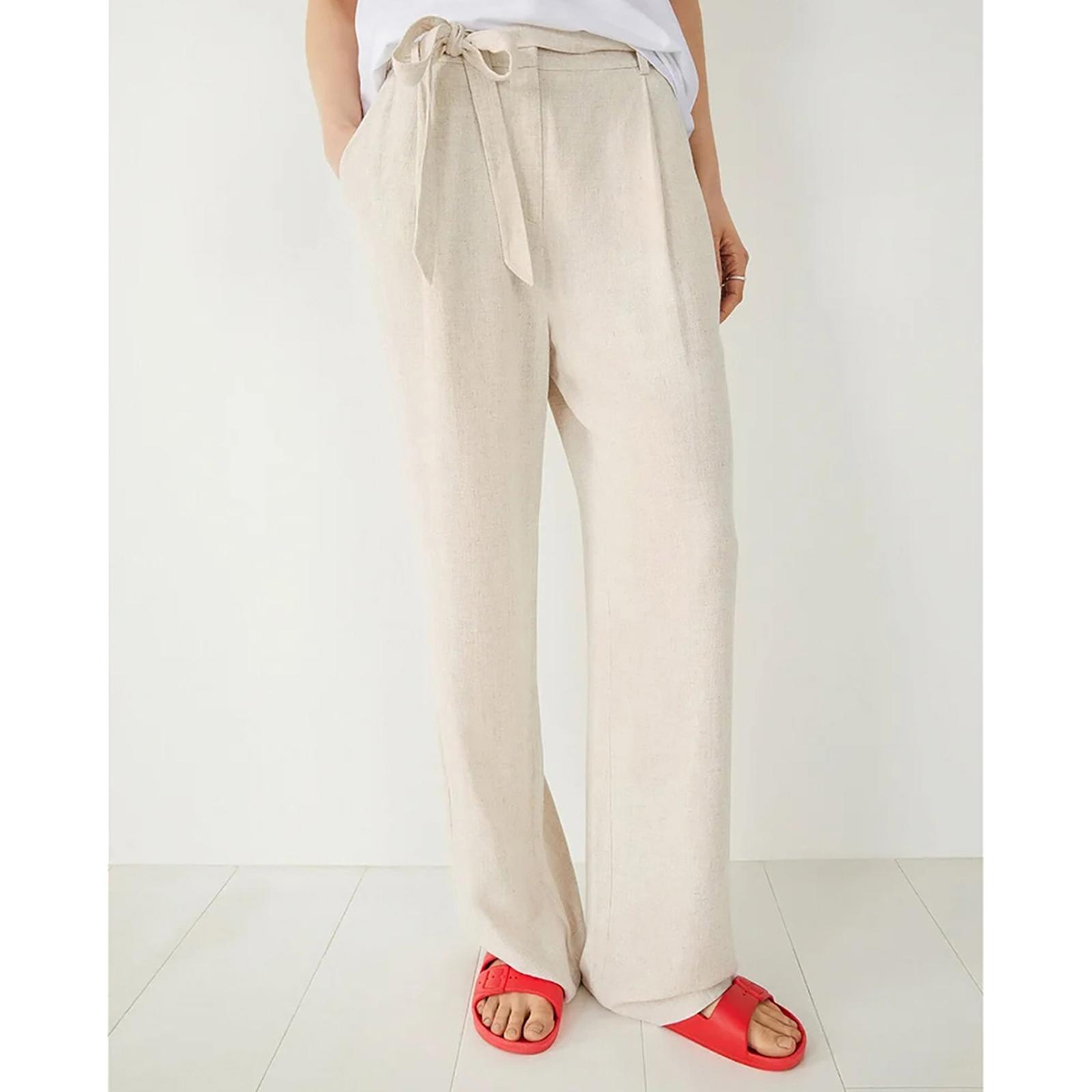 Ecru Linen Blend Tailored Trousers - Clothing - Women - BrandAlley
