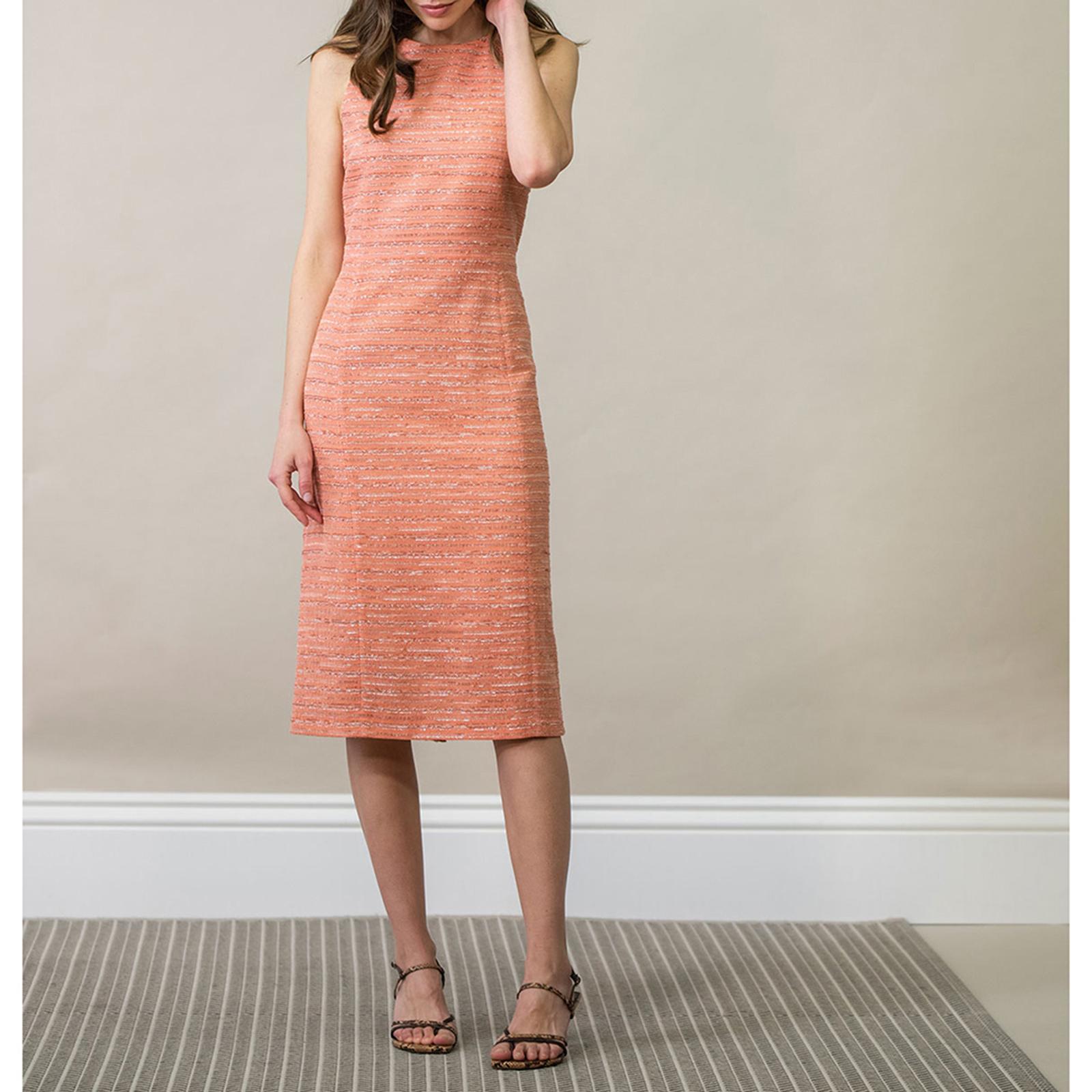 Coral Tweed Shift Dress - BrandAlley