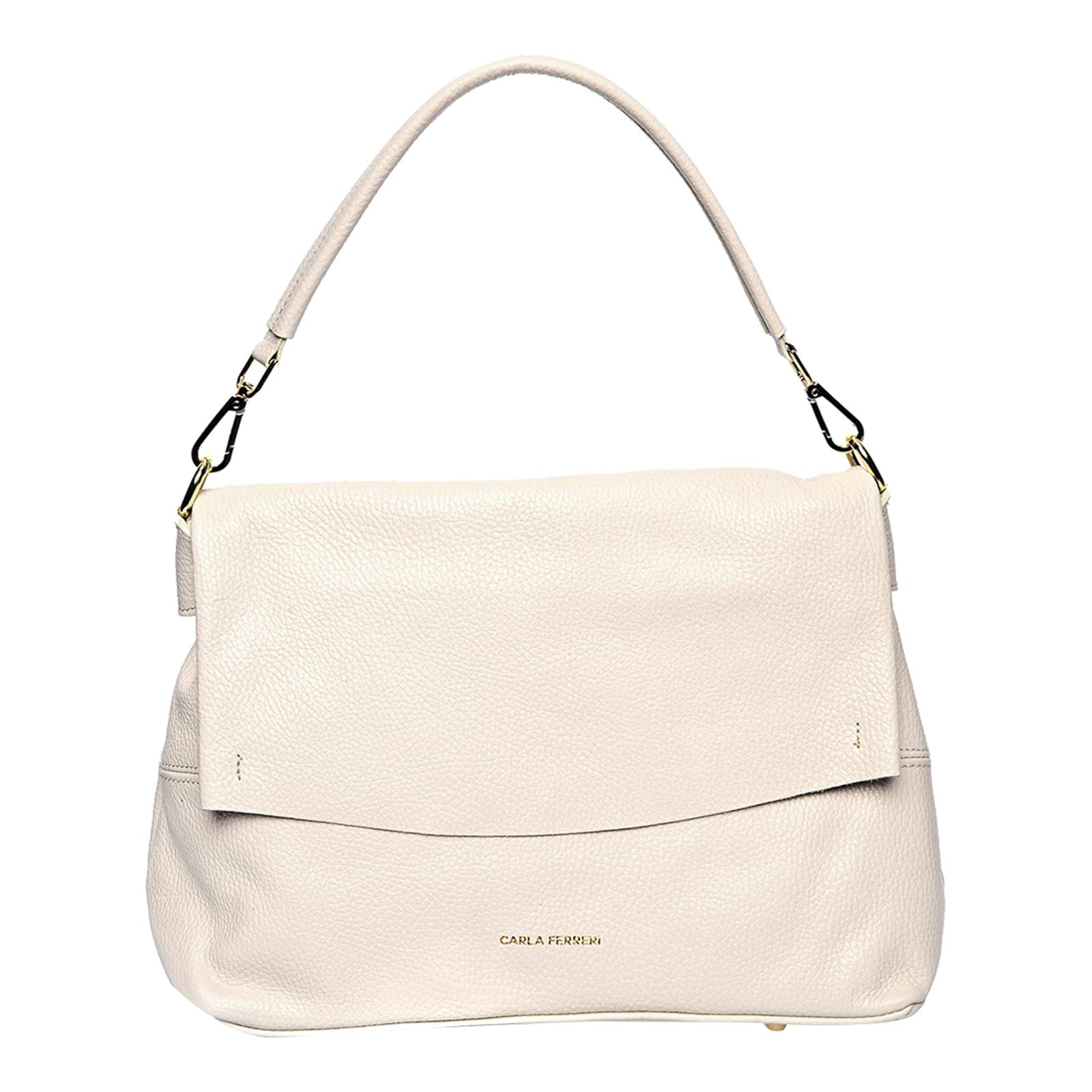Beige Leather Handbag - BrandAlley