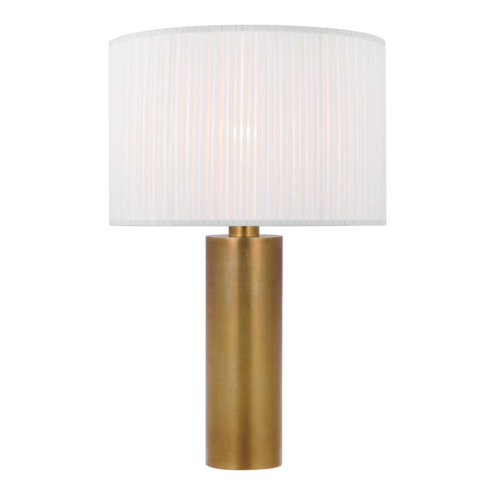 Sylvie Medium Table Lamp in Hand-Rubbed Antique Brass with Silk Pleat ...