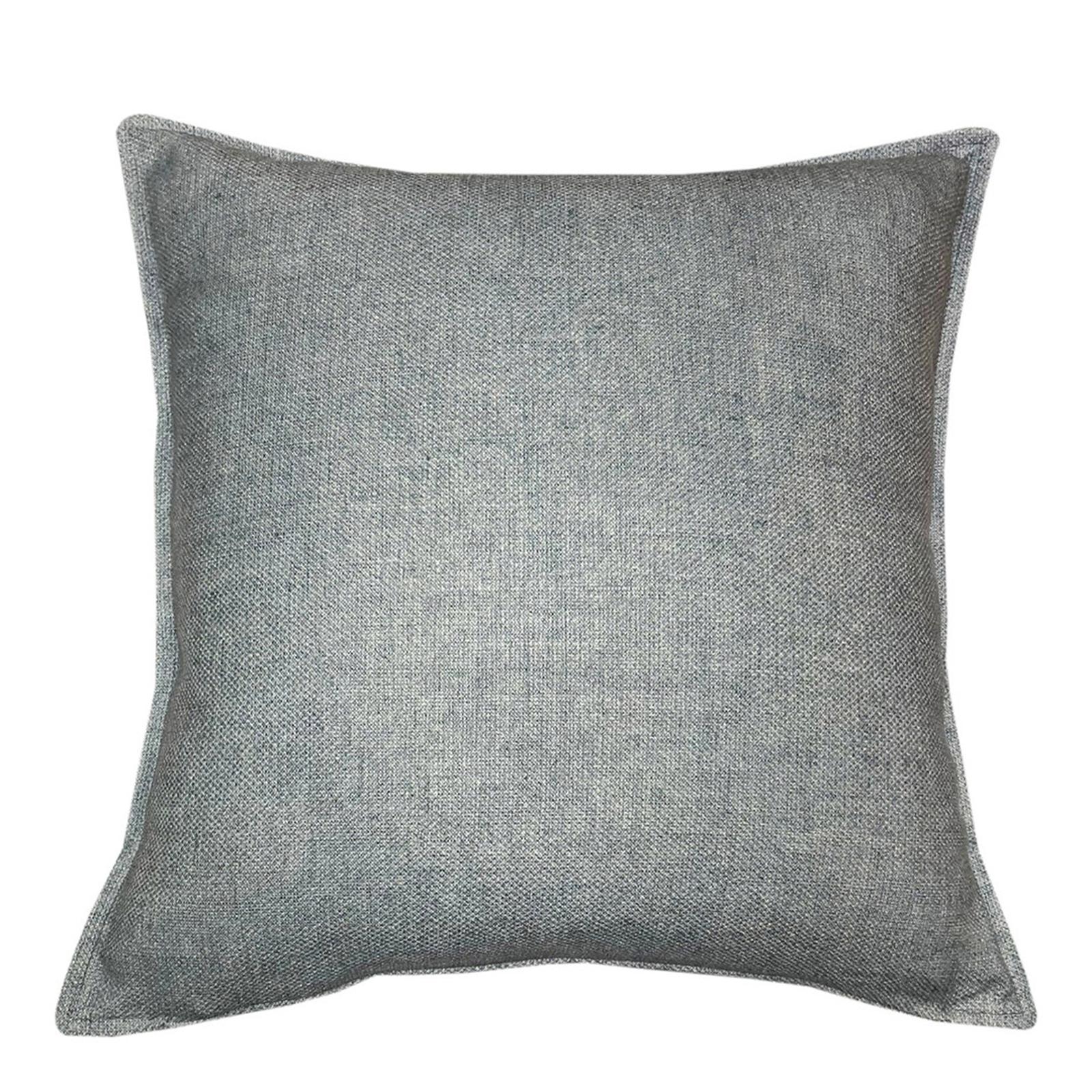 Faux Linen Silver Cushion With Flange 45 x 45 cm - Home Accessories ...