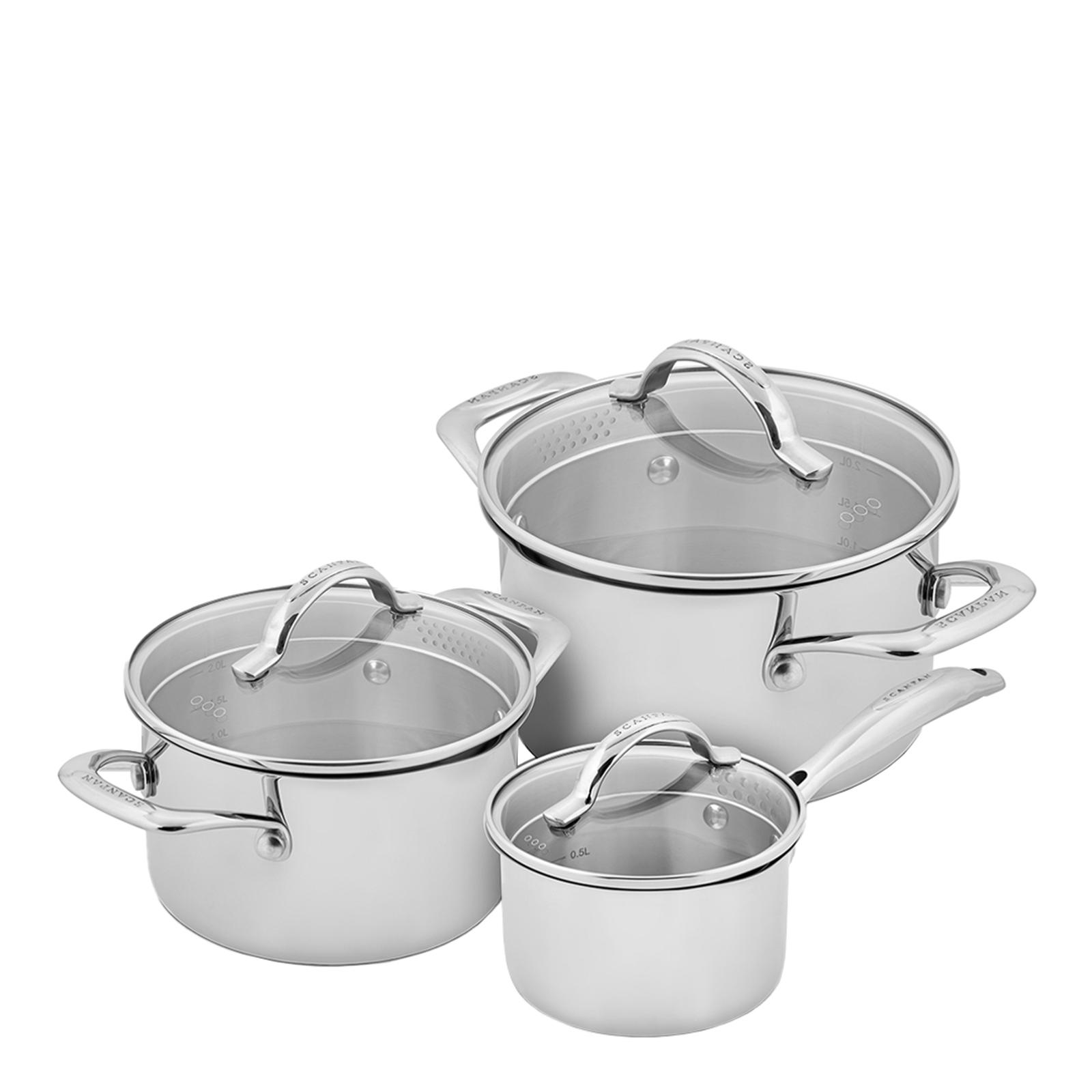 Set of 3 Stainless Steel Pans - BrandAlley
