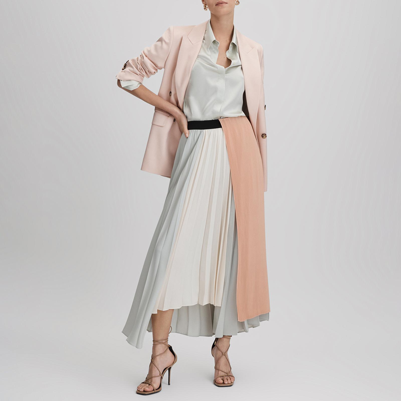 Multi Maddie Colour Block Pleated Skirt - BrandAlley