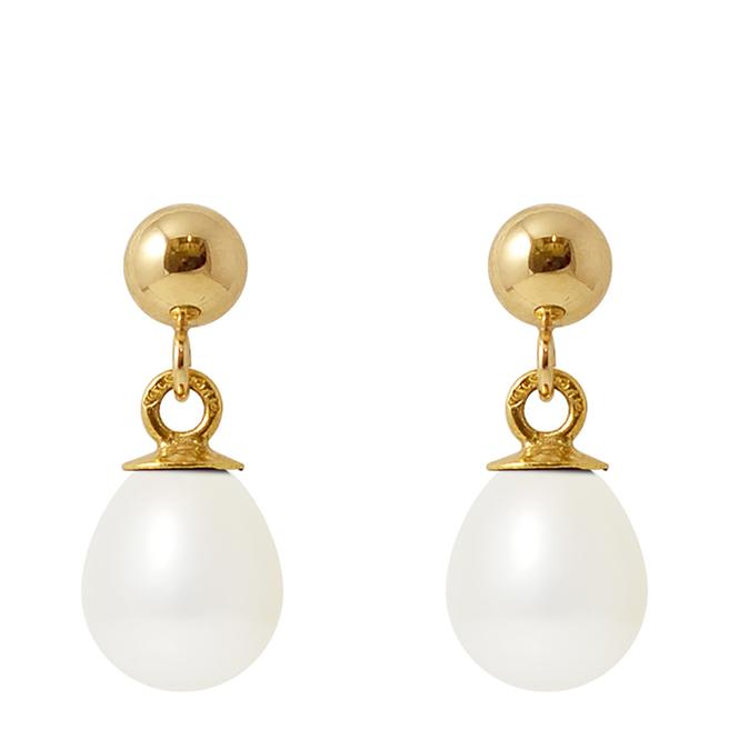White/Gold Pearl Earrings - BrandAlley