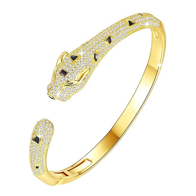 18K Gold Plated Panther Bangle - BrandAlley