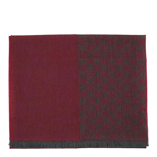 Women's Burgundy Gucci Monogram Print Scarf - BrandAlley