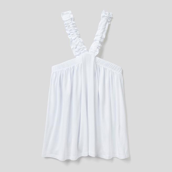 White Ruffled Halter Neck Top - BrandAlley