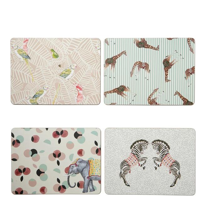 Set of 4 Carnival Animal Placemats - BrandAlley