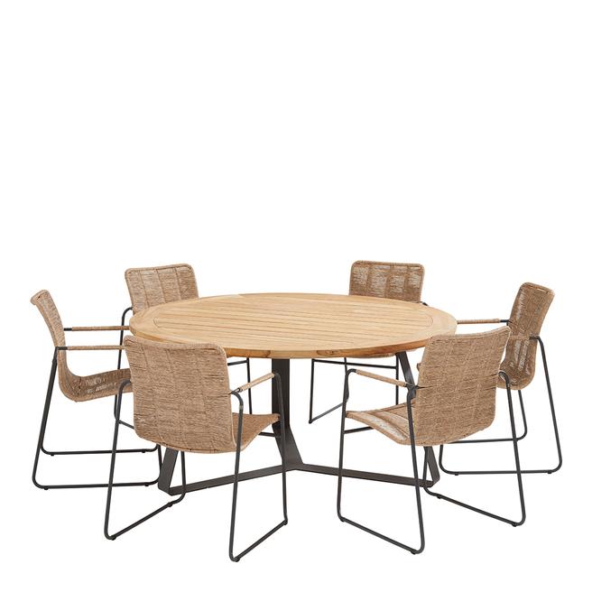 Palma 6 Seat Dining Set with Basso 160cm Table - BrandAlley
