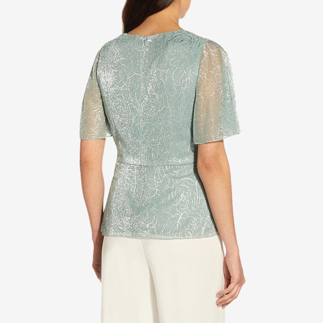 Green Metallic Mesh Top - BrandAlley