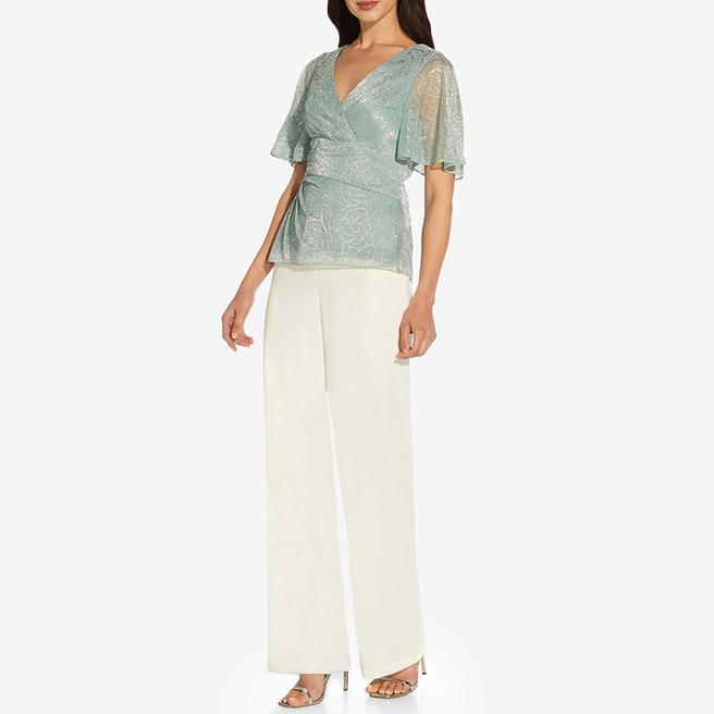 Green Metallic Mesh Top - BrandAlley