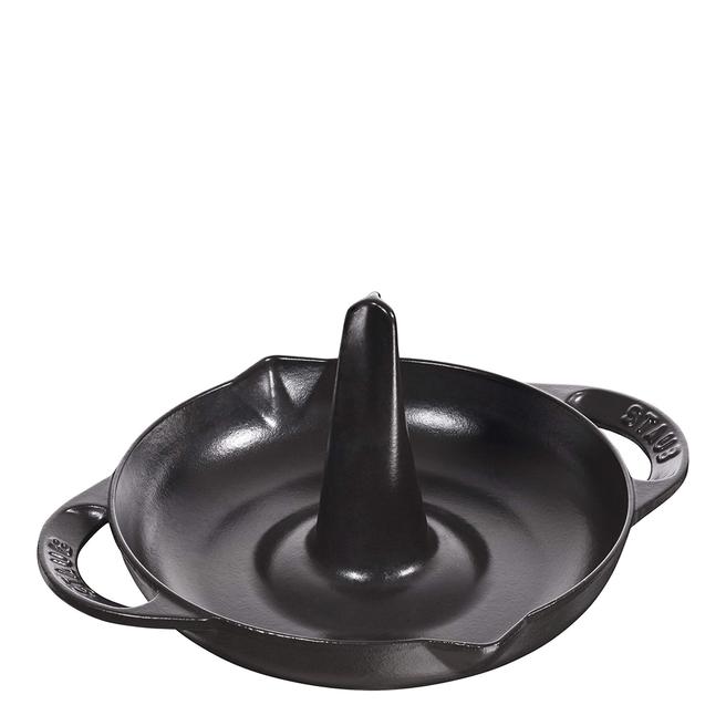 Black Round Cast Iron Roaster, 24cm - BrandAlley