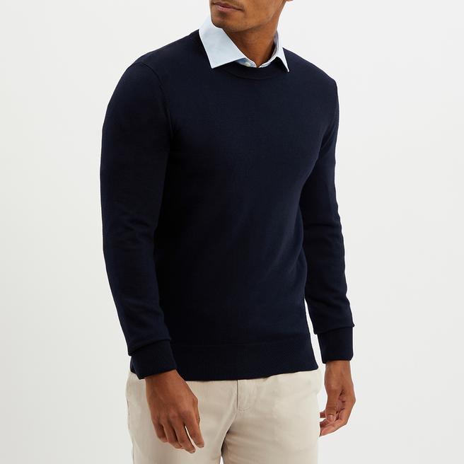 Navy Crew Neck Cashmere Blend Jumper - BrandAlley