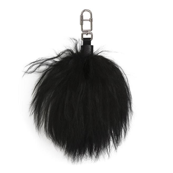 Black Fur Ball Keyring - BrandAlley
