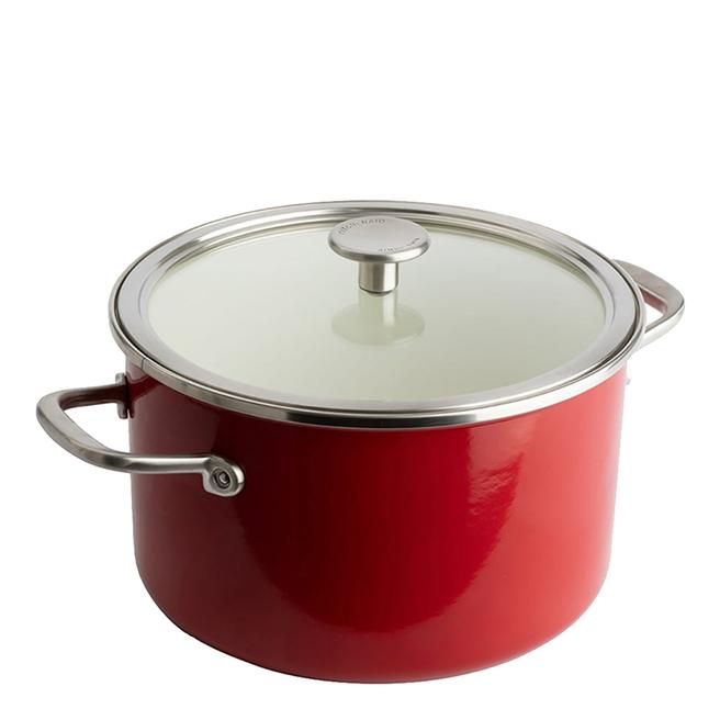 Set of 6 Steel Core Enamel Cookware Set, Empire Red - BrandAlley
