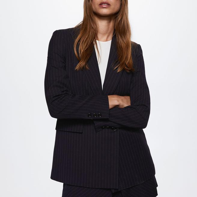 Navy Pinstripe Blazer - BrandAlley