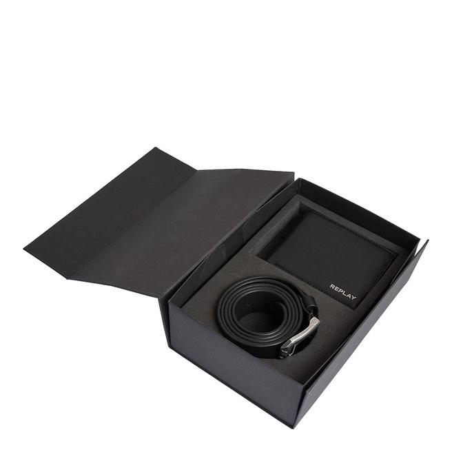 Black 2 Piece Wallet & Belt Gift Set - BrandAlley