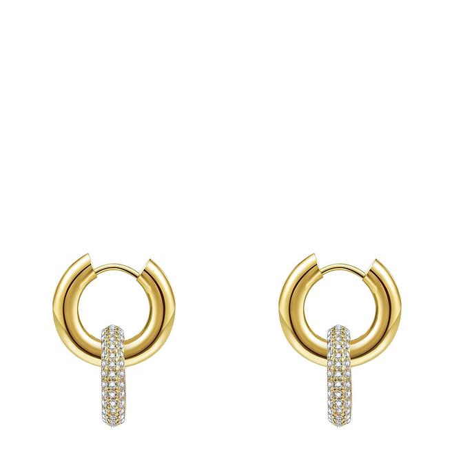 18K Gold Double Ring Embelisshed Earrings - BrandAlley