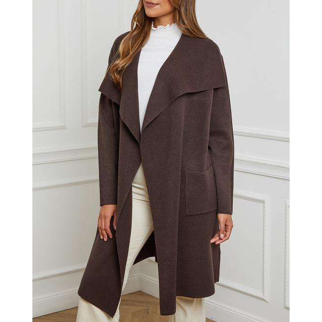 Brown Cashmere Blend Open Cardigan - BrandAlley
